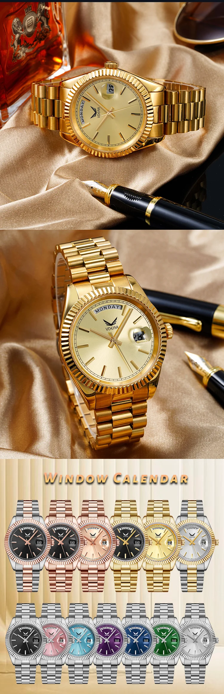 Fashion Business Casual Calendar Clock Male Watches Men Wrist With ...