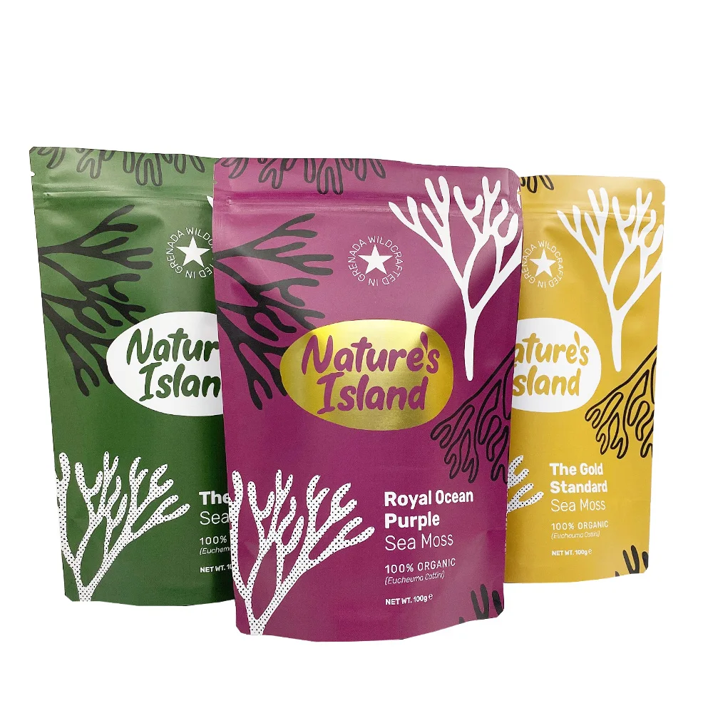 Custom Printed Matte Frosted Back Side Seal Food Packaging