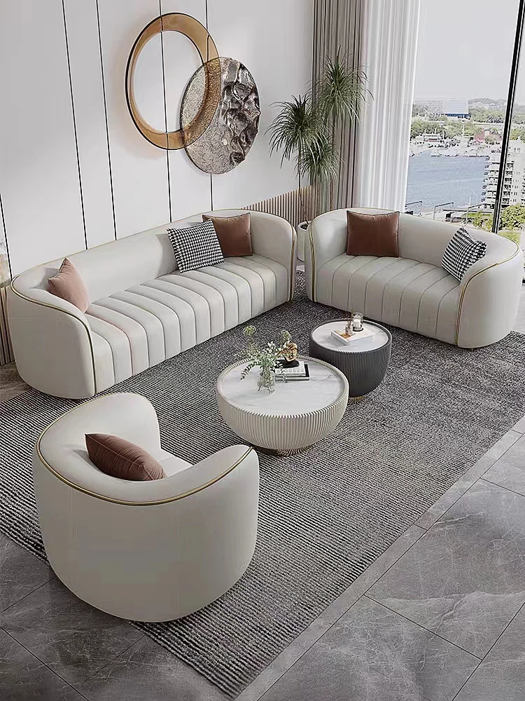 Living Room Light Luxury Leather Sofa Set Modern Sectionals Couch ...