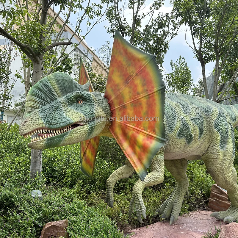 Huge Life Size Realistic Animatronic Dilophosaurus for Sale