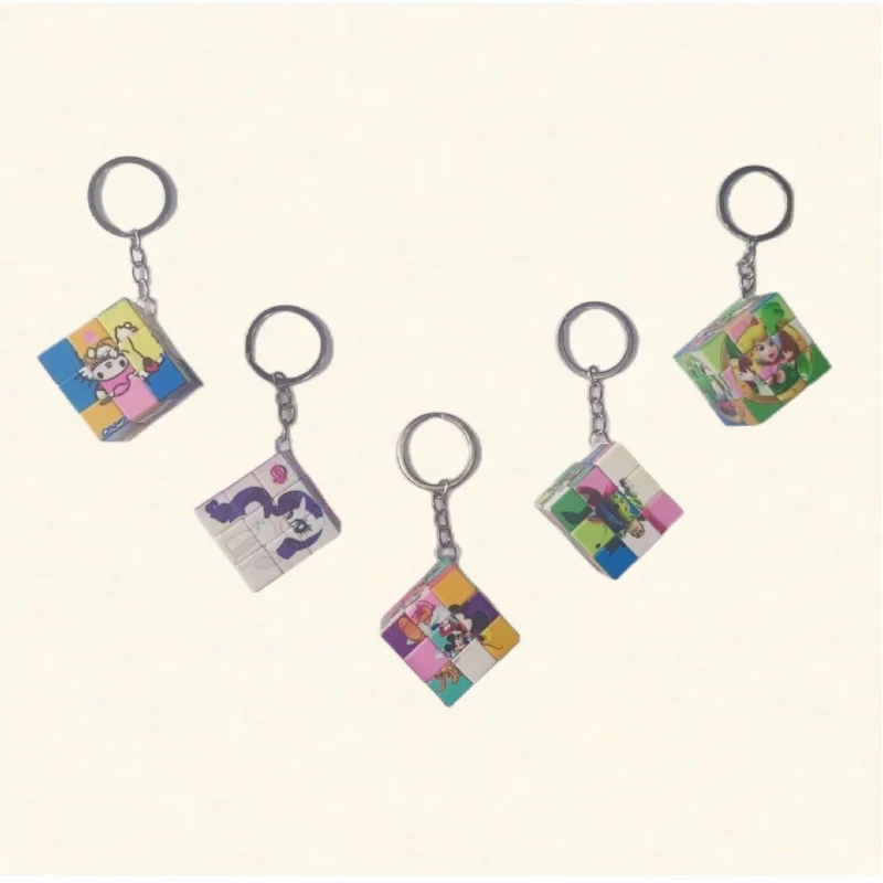 Rubiks Cube With Ring Custom 3d Anime Keychain Silicone Plastic Rubber ...