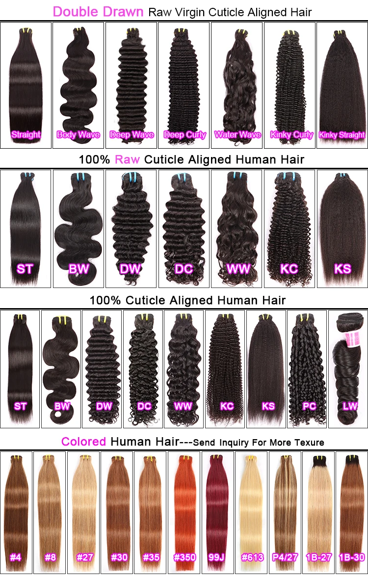 Wholesale 100% Raw Cuticle Aligned Virgin Human Hair Bundles Cheap ...