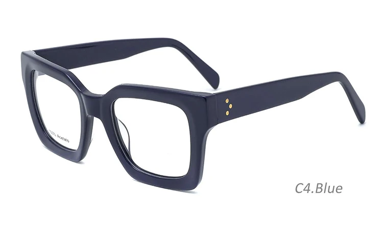 Acetate Eyeglasses Frame Square Eye Optical Frame Demi Color Clear ...