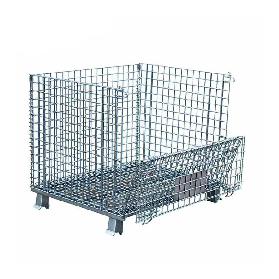 Warehouse Bulk Storage - Foldable Galvanized Steel Mesh Cages