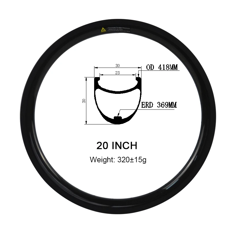 BMX carbon rims 20inch clincher 406 carbon fiber rim professional in ...