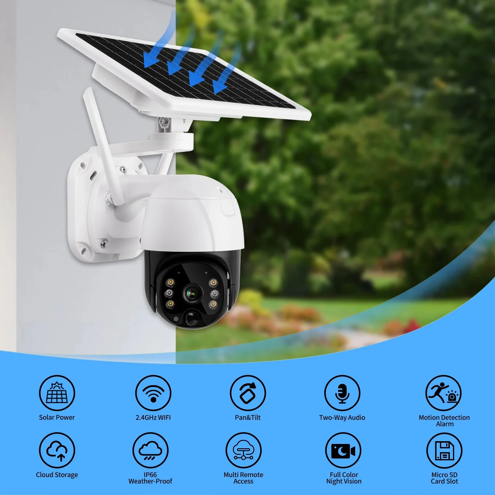 4mp Solar Powered Cctv Camera 4g Wifi Solar Camera With Sim Card Solar ...