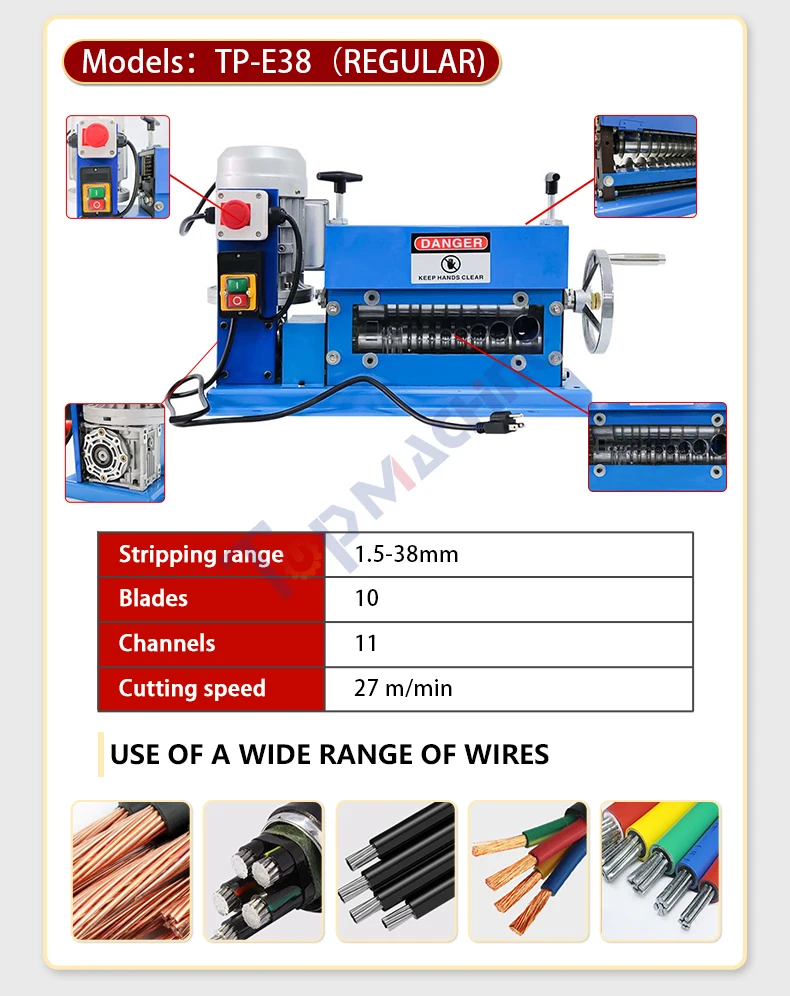 2-60mm Cable Insulation Removal And Recycling Machine Small Single ...