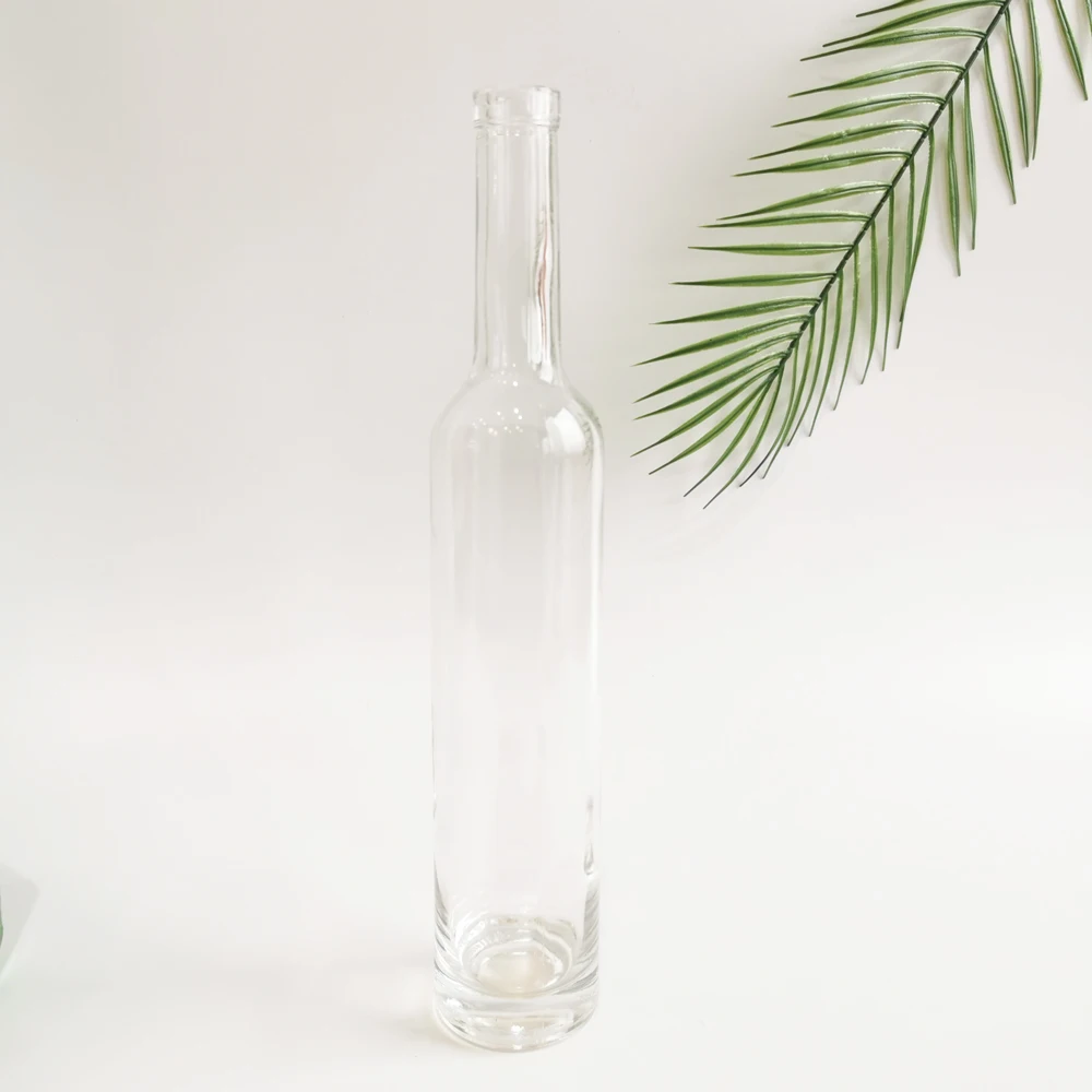 Hot 500ml Long Neck Slim Round Clear Glass Bottle For Vodka Gin Rum ...