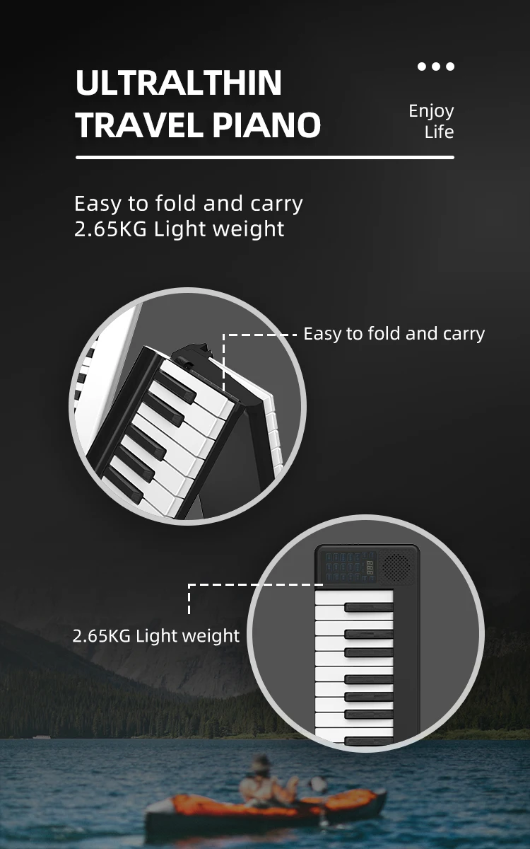 Bora Folding Light Weight Piano Electric Musical Instruments Digital ...
