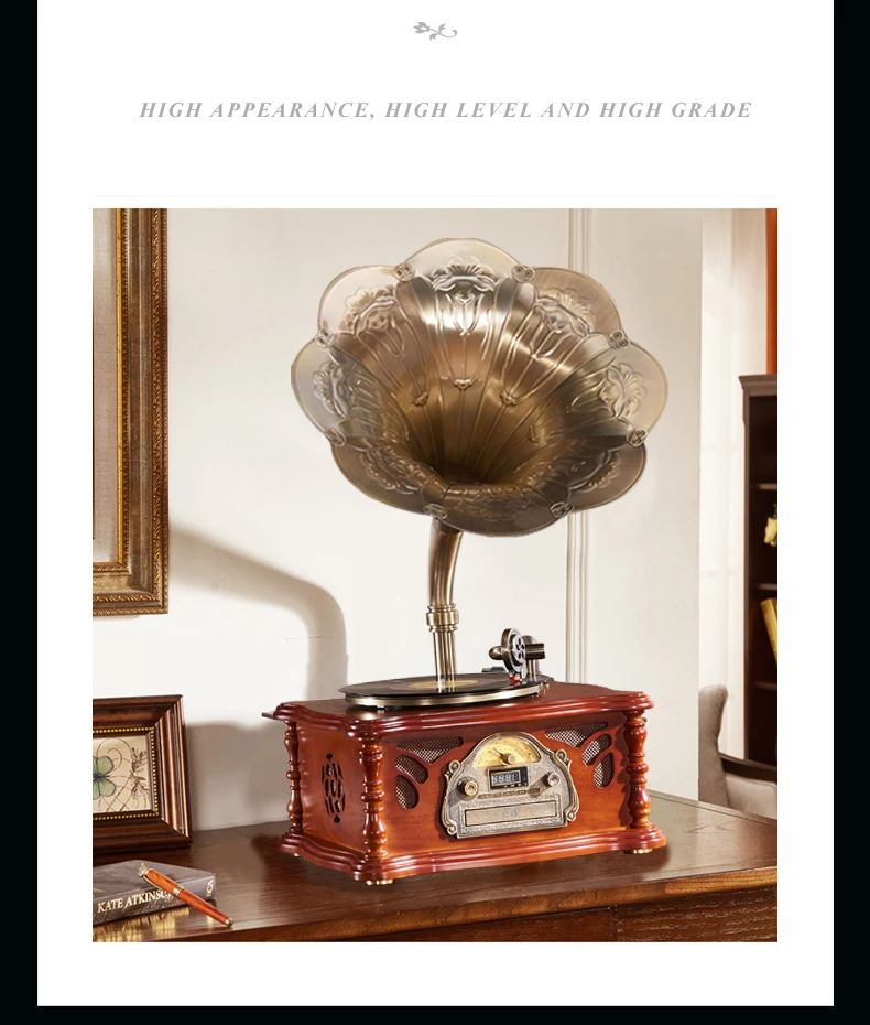 Wooden Antique Gramophone Sound Box Vintage Gramophone Phonograph ...