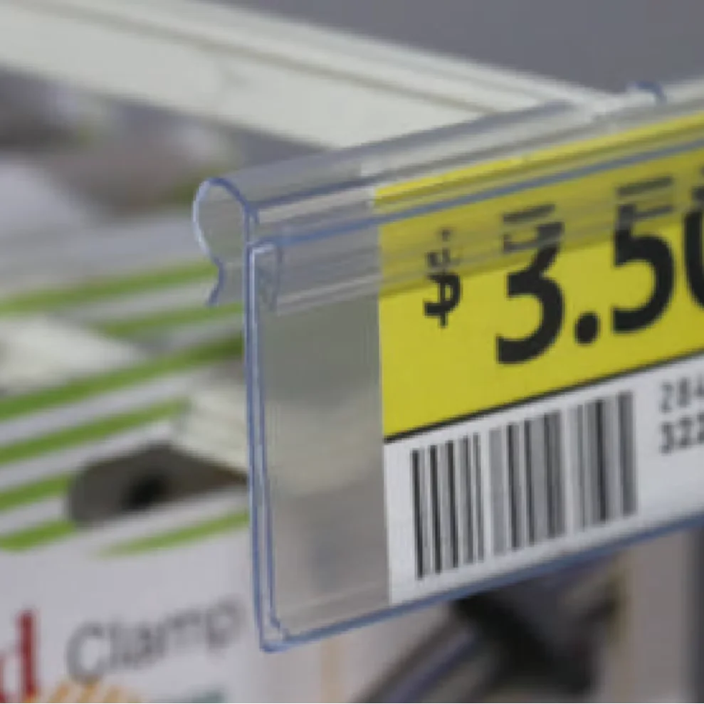 Custom Supermarket Shelf Clear PVC Plastic Data Strip Price Sign Label ...