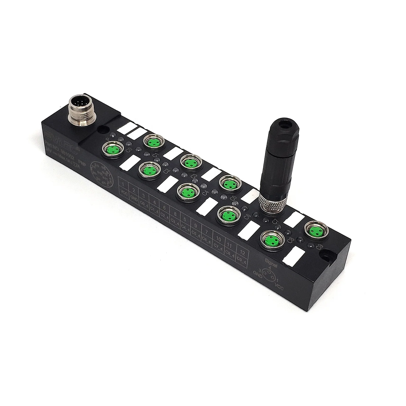 SVLEC Sensor/actuator box 10 ports junction box m8 termination with m12 screw terminal block ...