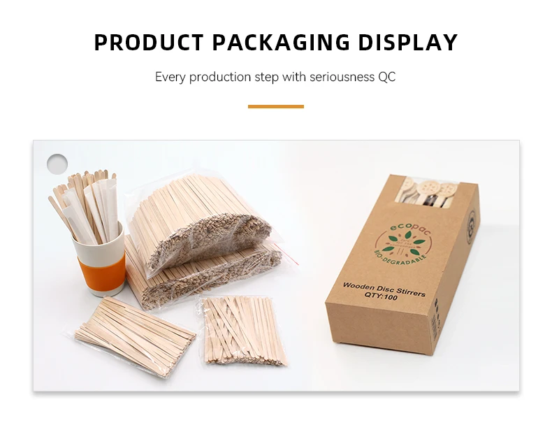 Customize Individually Wrapped Wooden Coffee Stirrers Sticks Food Grade ...