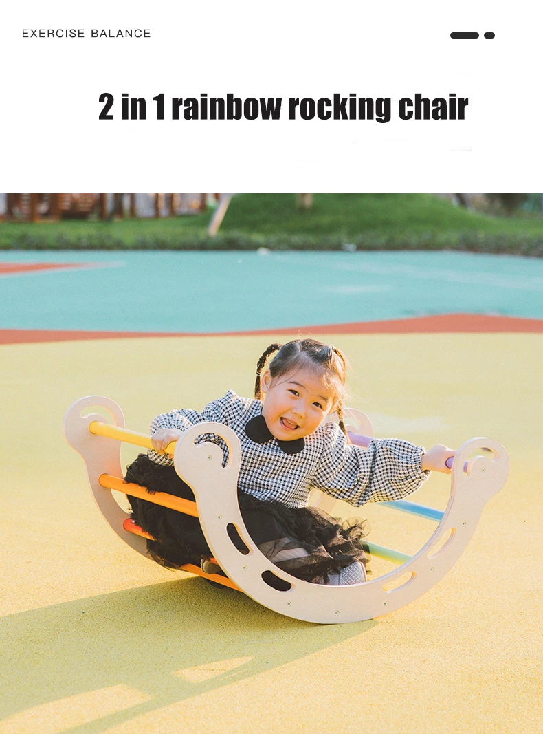 Wooden Kids Outdoor Pickler Triangle Set With Ramp and Arch Slide ...