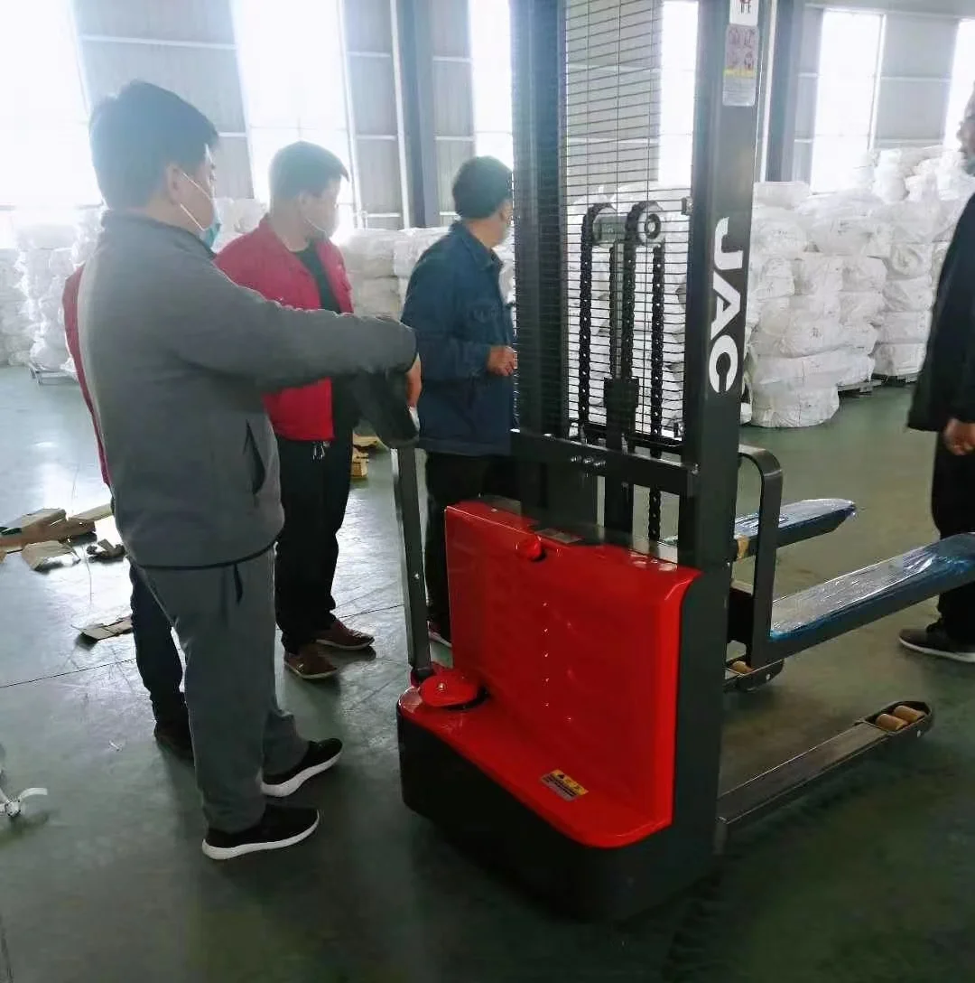 Mini Automatic Stand Stacker Forklift Pallet Truck Warehouse Electric ...