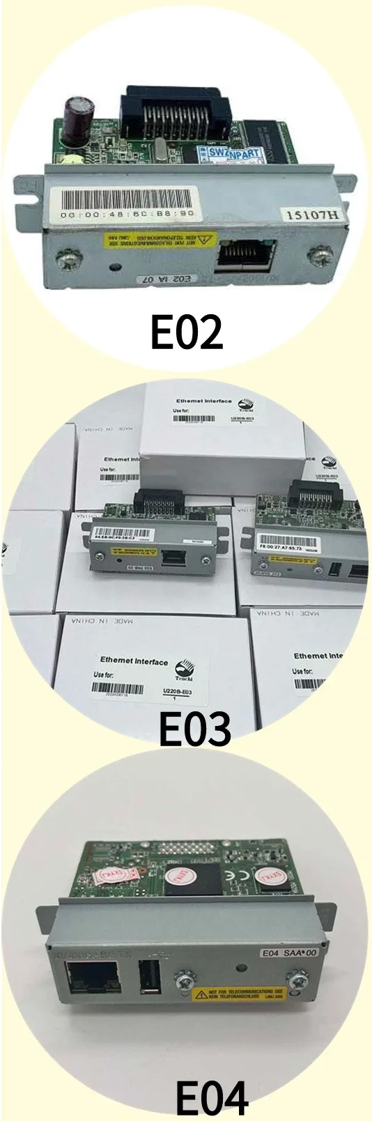 Original 90% New Ethernet Port Card UB-E04 for Epson TM-T20