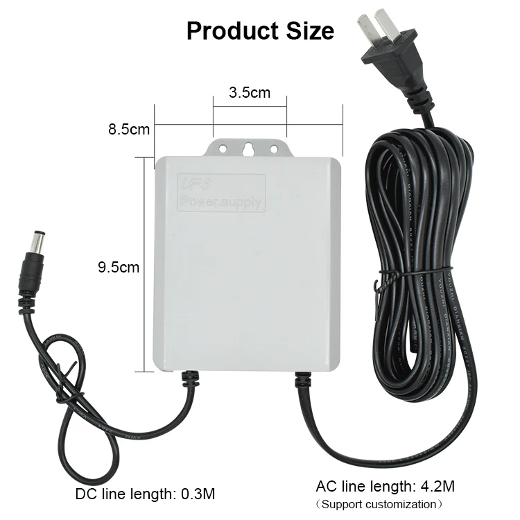 Hot Selling 12V 2A DC Rechargeable CCTV Camera UPS Power Supply