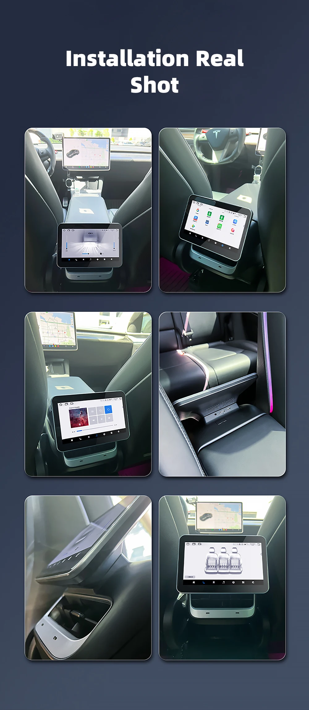 Kirinavi 8"car Rear Seat Display Multimedia For Tesla Model 3 Model Y ...