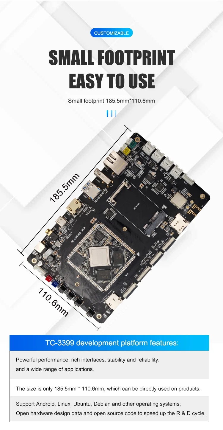 Smart Home Iot Custom Wifi+bt5.0 Rockchip Rk3399 Development Board - Buy Rk3399 Development ...