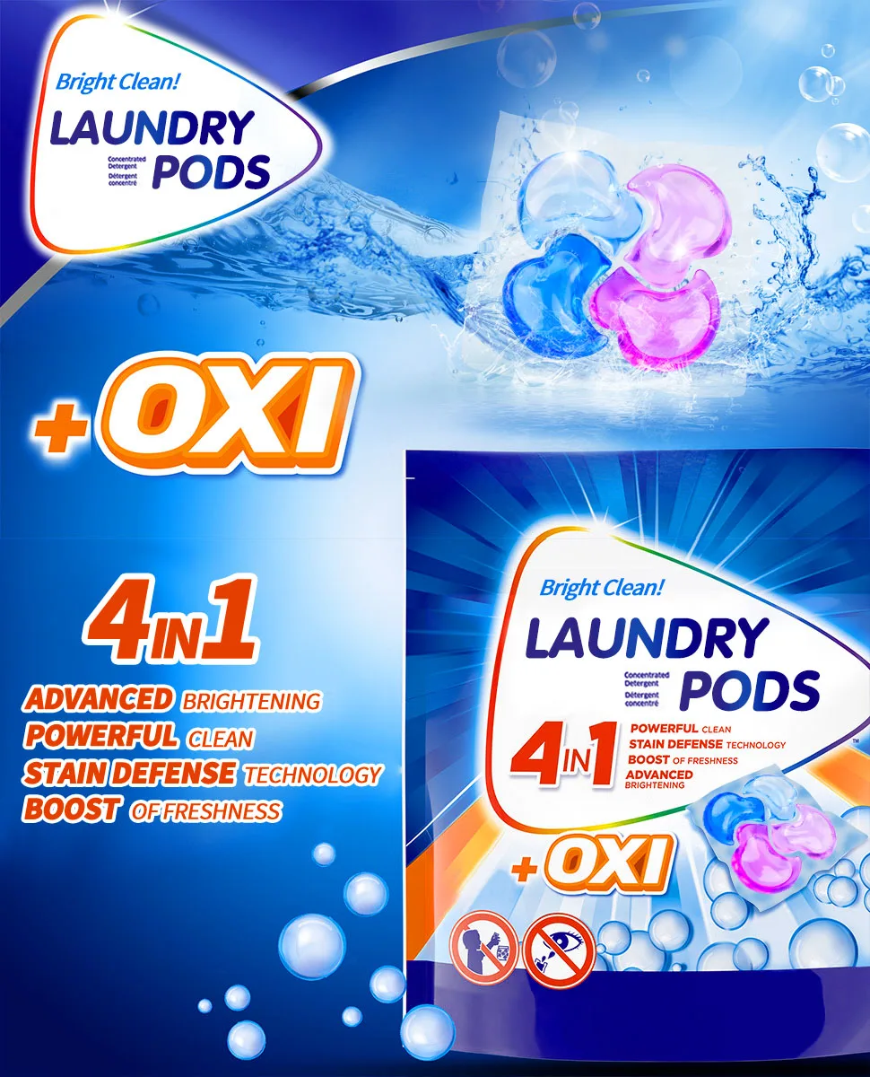 JL Laundry Detergent Pods 4 in 1 Eco-friendly Top Seller New Arrival Cleaning Product for ...