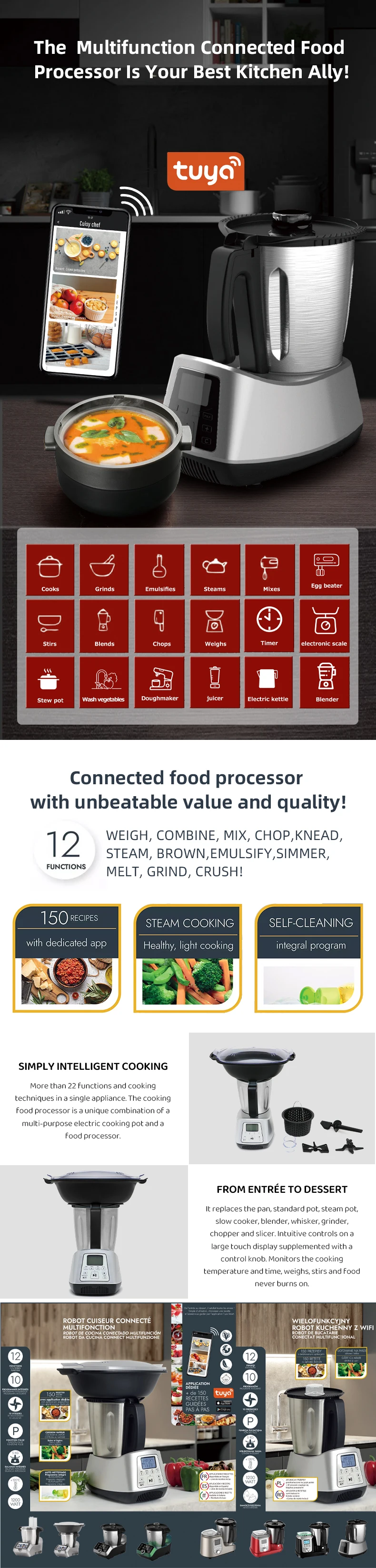 Multifunction Cooking Food Processor - Thermo Mixer T6