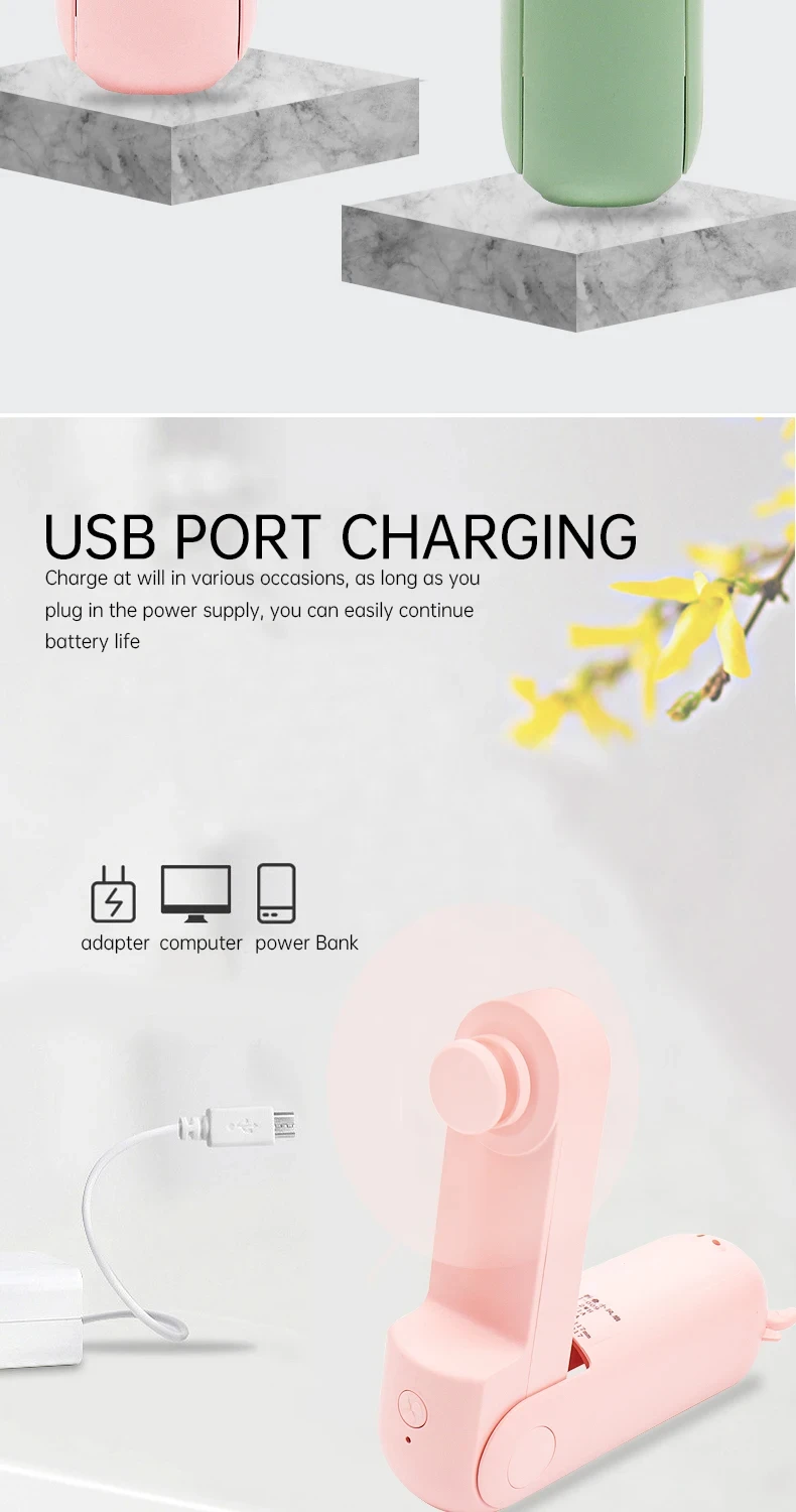 Portable Ventilateur Fan Handheld Usb Rechargeable Mini 3 In 1 Fan ...