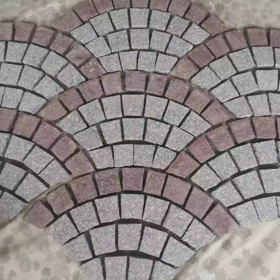 Outdoor G603 Granite Fan Shape Mesh Backed Paving Stone - Buy Fan Shape ...