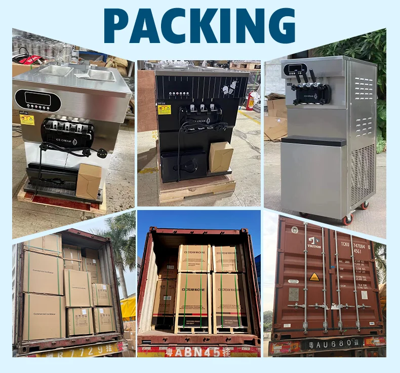 Commercial Soft Ice Cream Machine Countertop Auto Clean LCD Panel ...