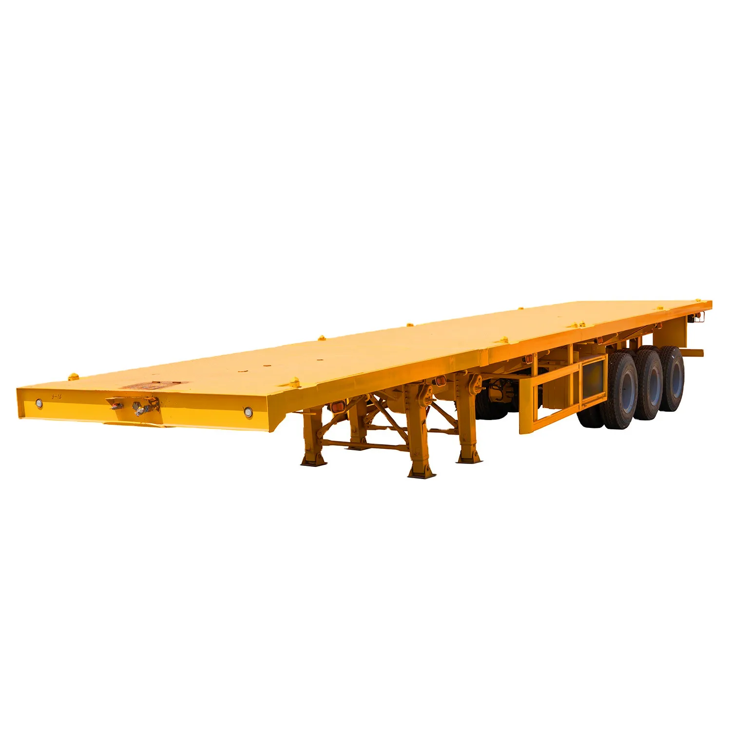 Factory 3 Axles 40ft 12m Flatbed Platform Container Carrier Semi ...