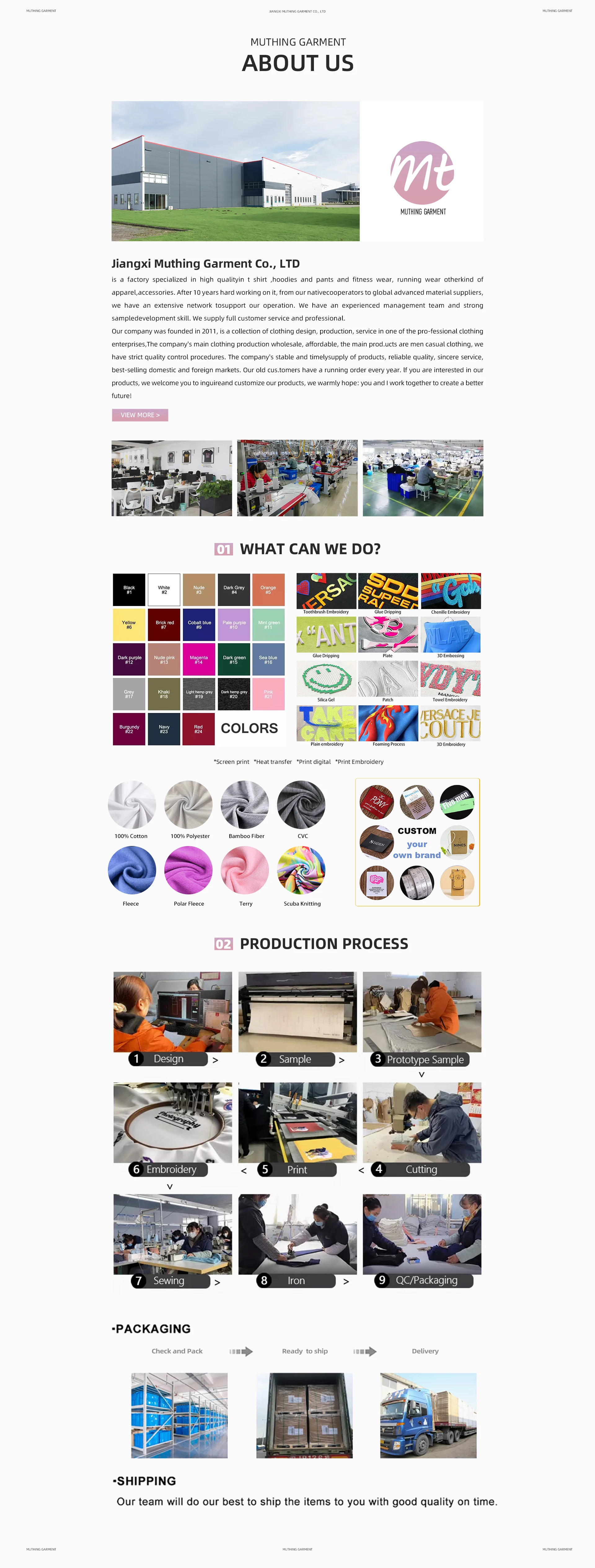 Company Overview - Changsha Muthing Clothing Co., Ltd.