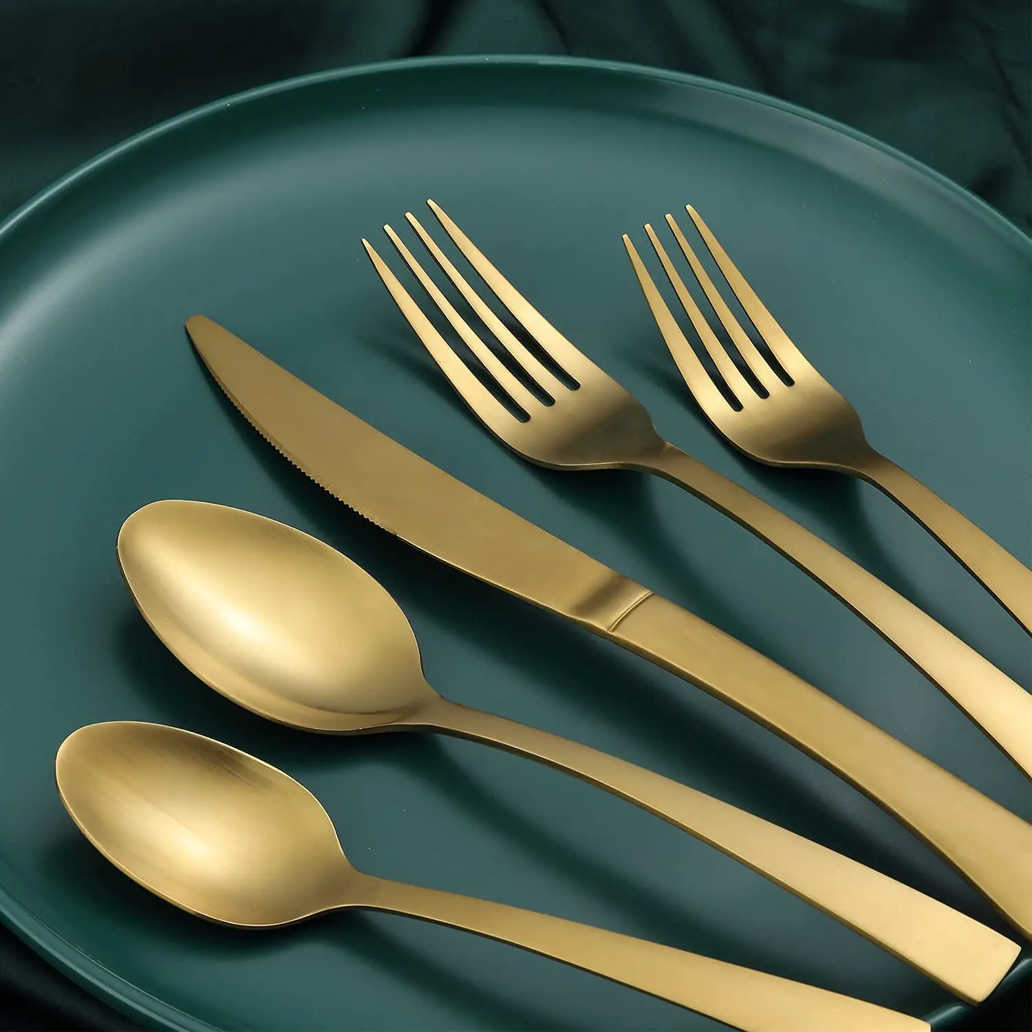 Wholesale Restaurant Hotel Matte Silverware Stainless Steel Gold Plated ...