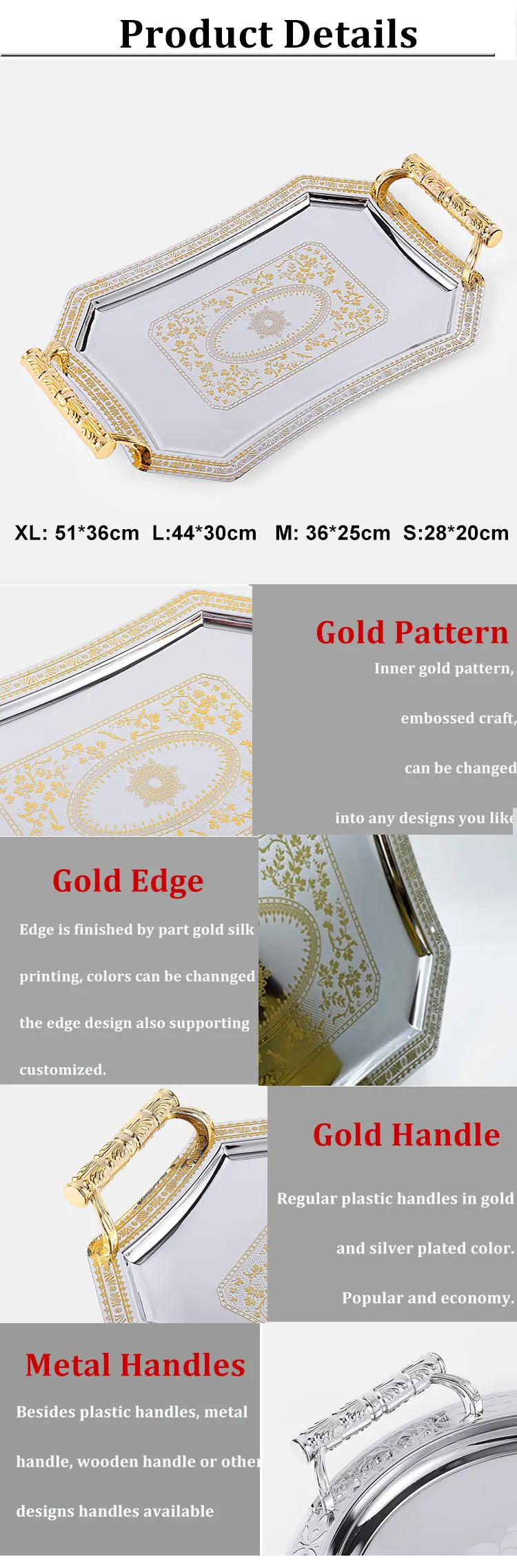 Luxury Arabic Tray for Tea Chocolate Serving Decorative Tray Plates ...