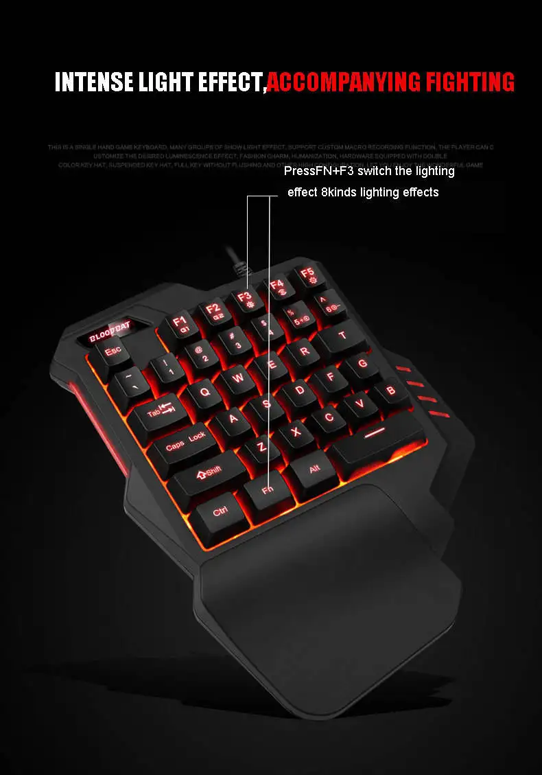 G92 One-Handed Keyboard - Wired Gaming for Mobile & Desktop