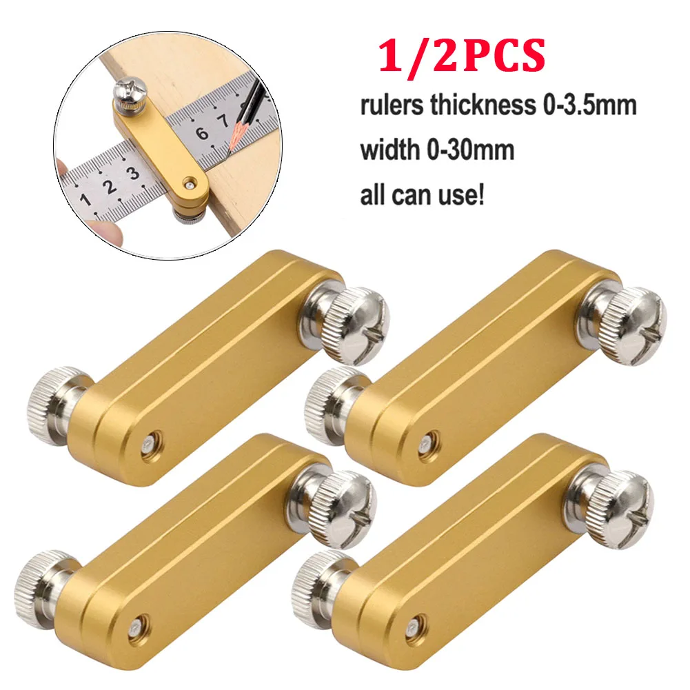Custom 1/2pcs Steel Ruler Positioning Block Angle Scriber Line Marking ...