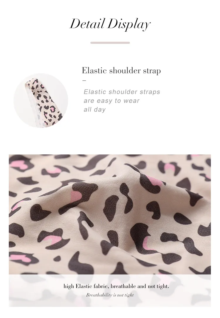 Hot Leopard Print No Pad Seamless Bra And Panties Sets U Shape Elastic ...