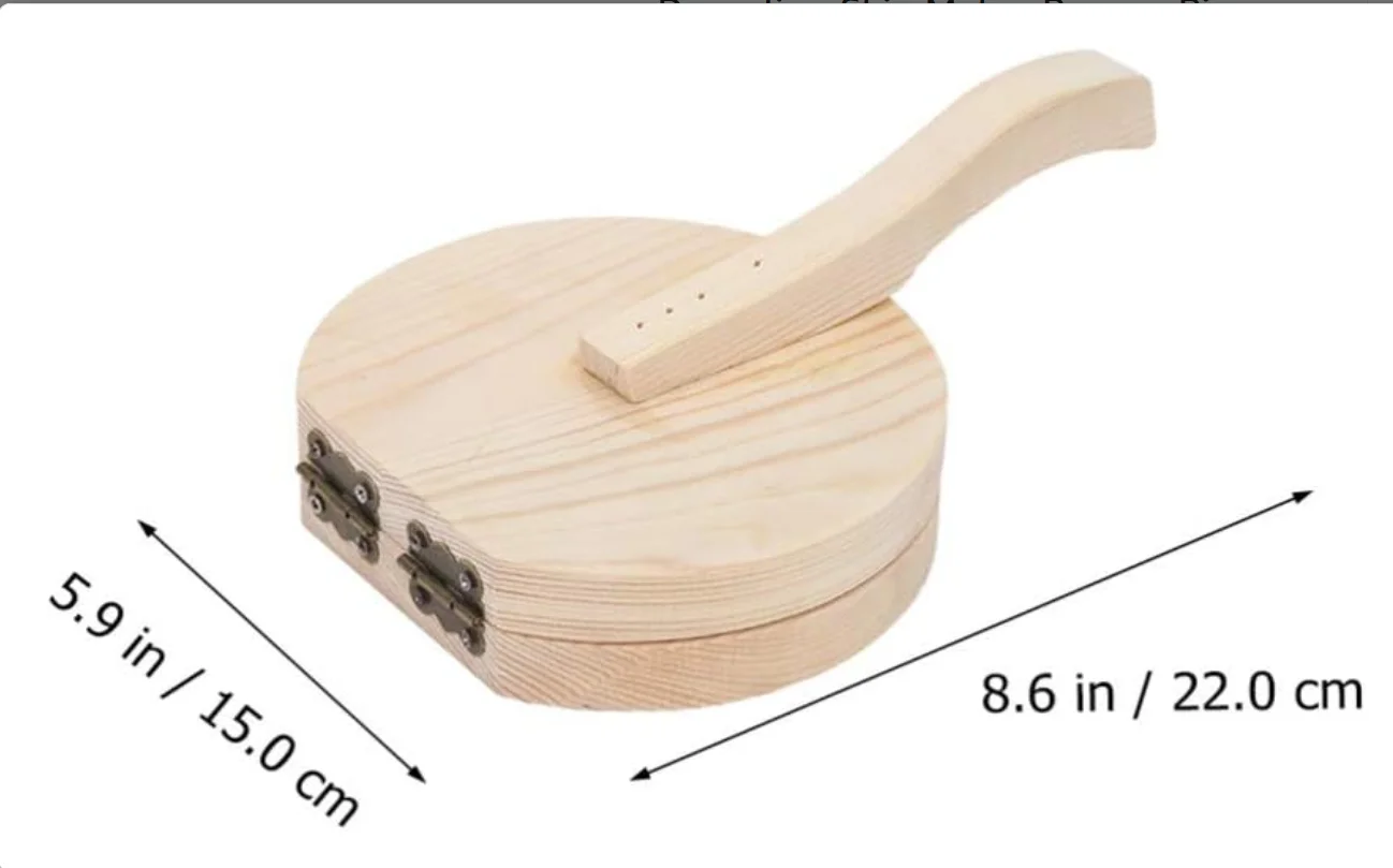 Wood Tortillera Presser Made From Natural Food-grade Acacia Wood Use ...