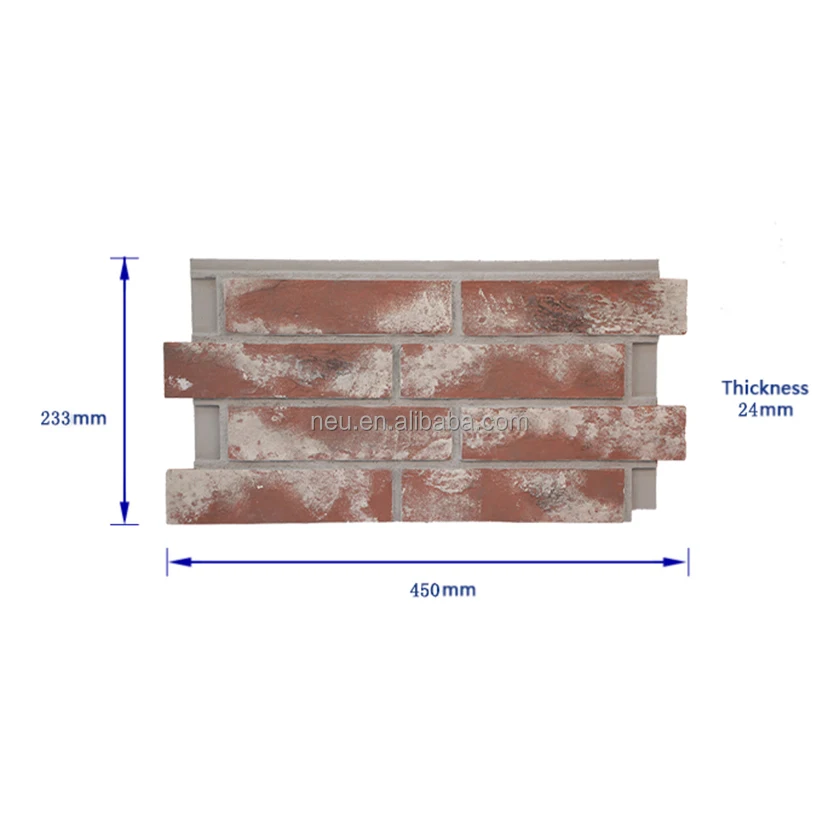 NEU Rustic Architectural PU Faux Brick Panels Shopfitting Fireplace ...