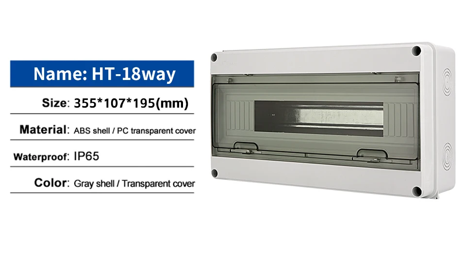 Ht Series 12-way Switch Panel Outdoor Waterproof Ip65 Distribution Box Plastic Electrical And ...