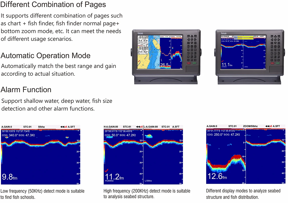 XINUO GPS Chart Plotter Fish Finder Combo XF-1069GF