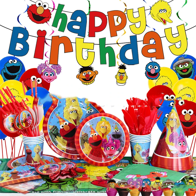 Sesame Street birthday party decorations children's party disposable ...