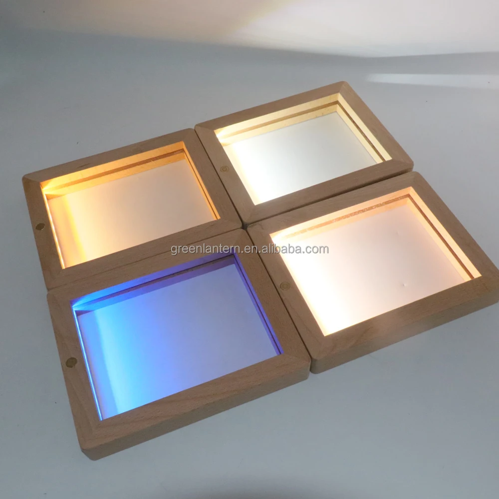 Customize Rechargeable 3D Night Lamp - Wood Frame Art