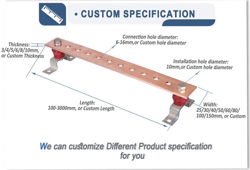 OEM/ODM Lightning Protection Earthing System Electrical Earth Busbar ...