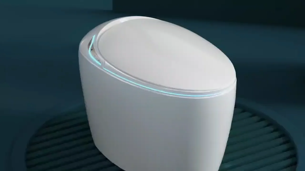 New Automatic Flush Commode Round Smart Toilet Intelligent Bathroom One ...