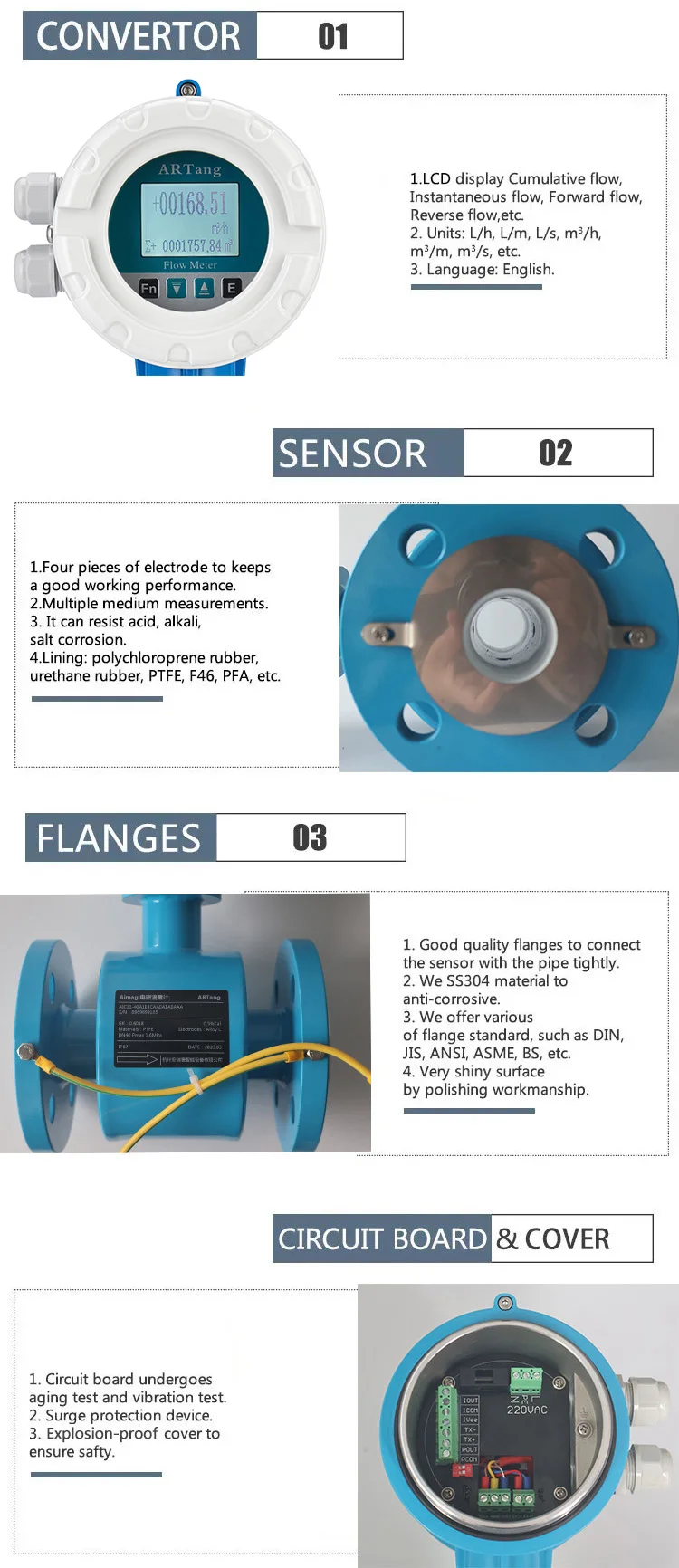 4-20ma Modbus Chilled Water Flow Meter Price List Electromagnetic ...