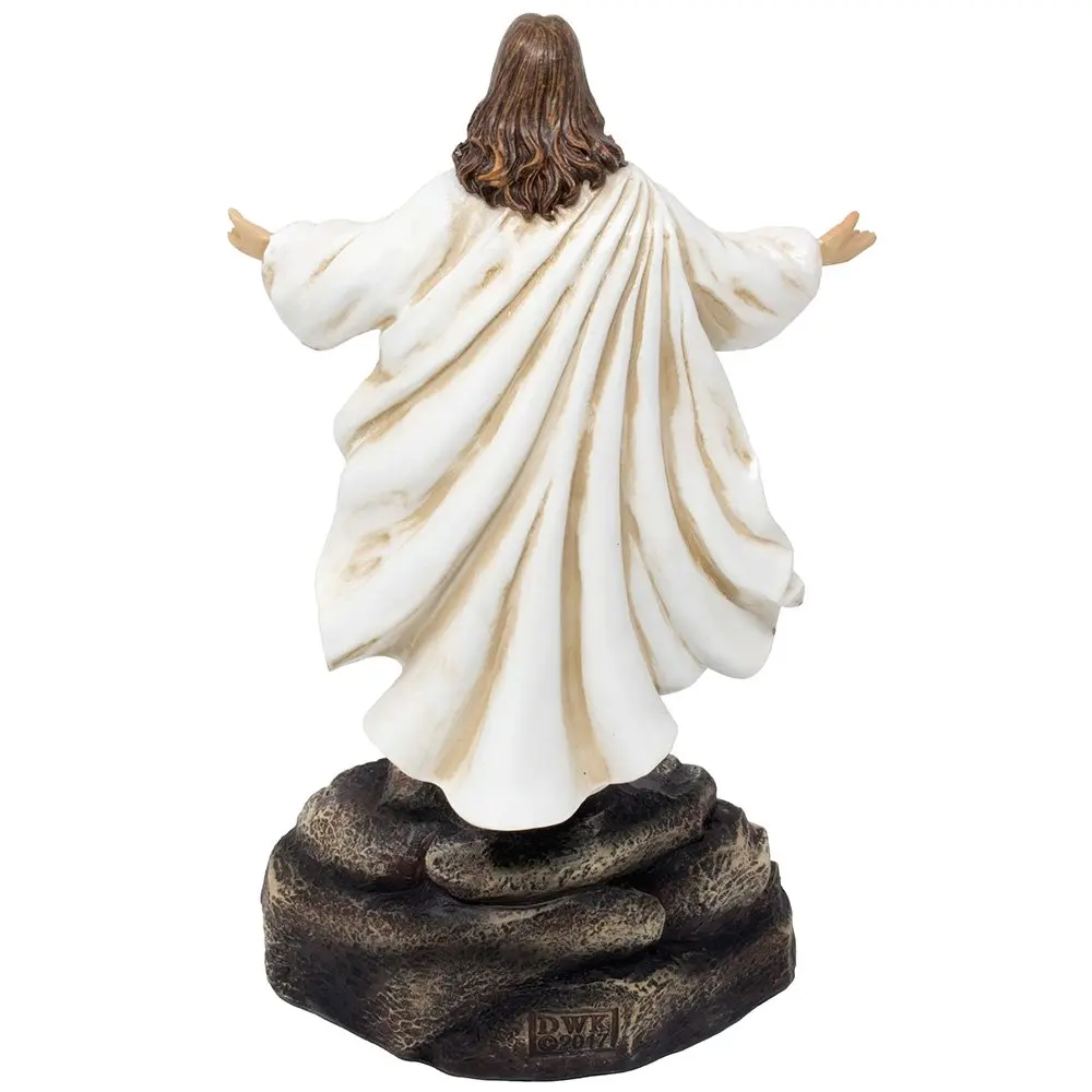 Jesus Atop Rock Statue - Inspirational Home Decor Sculpture