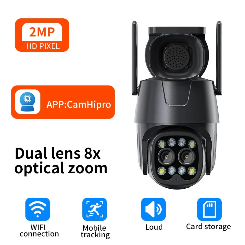 Camhipro 4MP Outdoor Dual Lens Network Camera with Night Vision CMOS ...