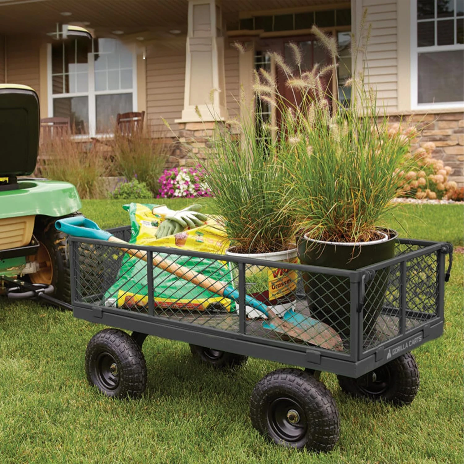 Jh-mech Utility Cart Garden Wagon Outdoor Moving Cart 800 Pound ...