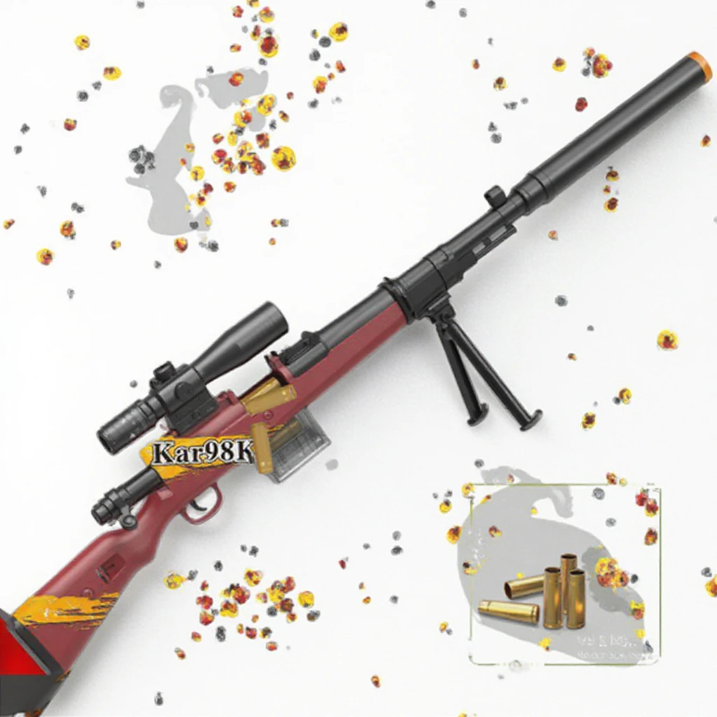 98K Bullet Shell Ejecting Soft Bullet Foam Dart Blasters Boy Toy Realistic Air Soft Gun Toys ...