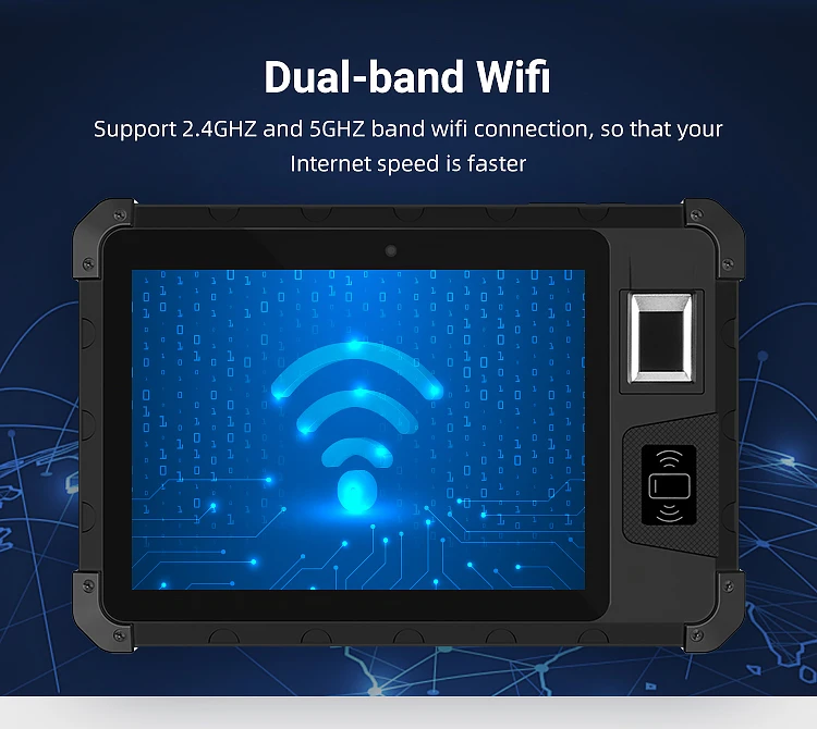 8 Inch Biometric Fingerprint Tablet IP65 4G LTE Android 11