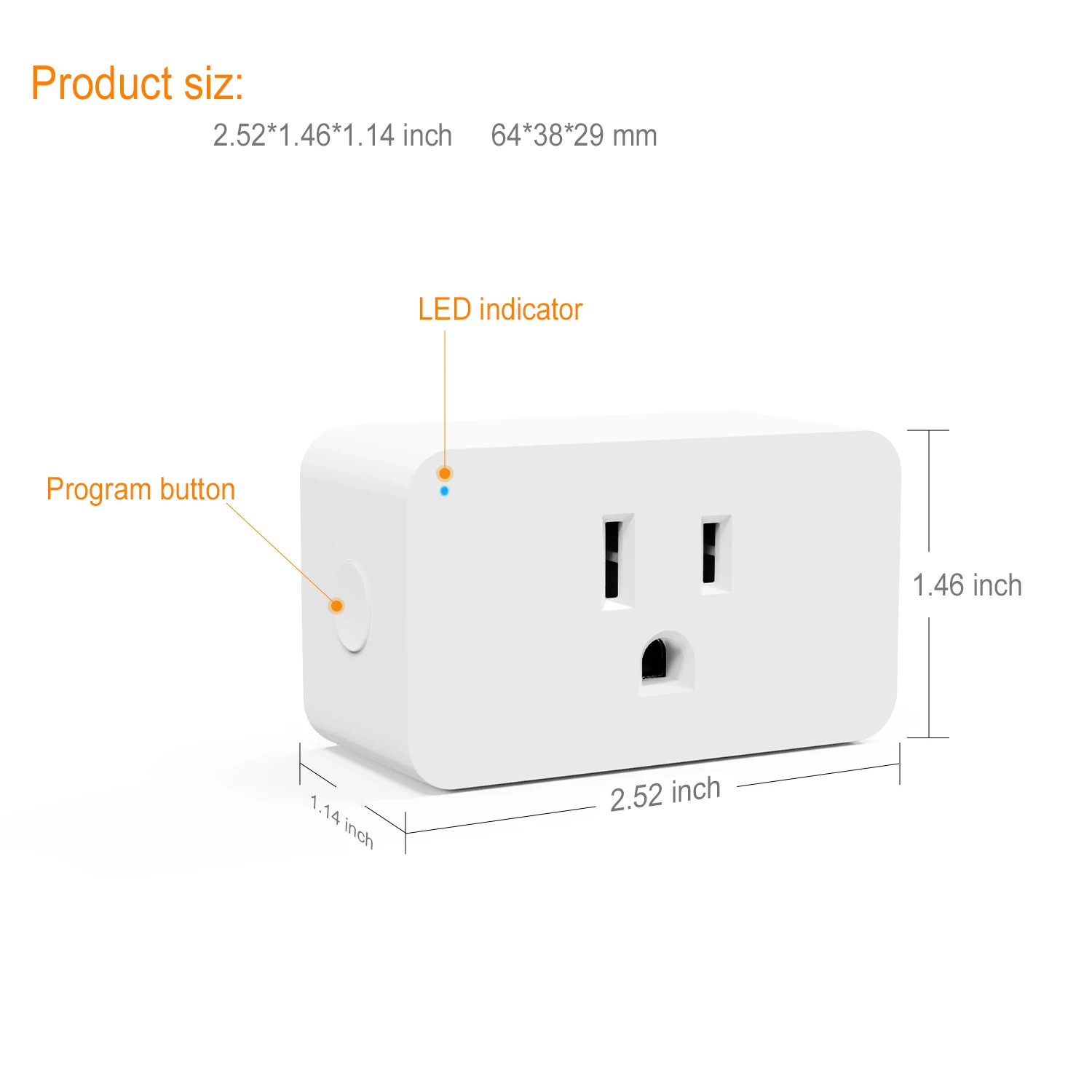 Matter Smart Plug 15A/1800W Wi-Fi Plug Outlet for Smart Home Devices ...
